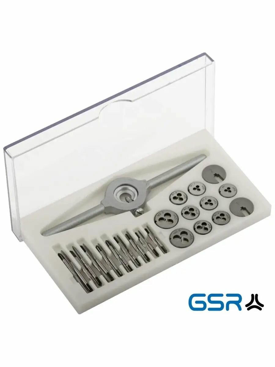 Набор ручных метчиков и плашек HSSG M1-M2,5 DIN 352/223 31 предмет 00708120 GSR (Германия)