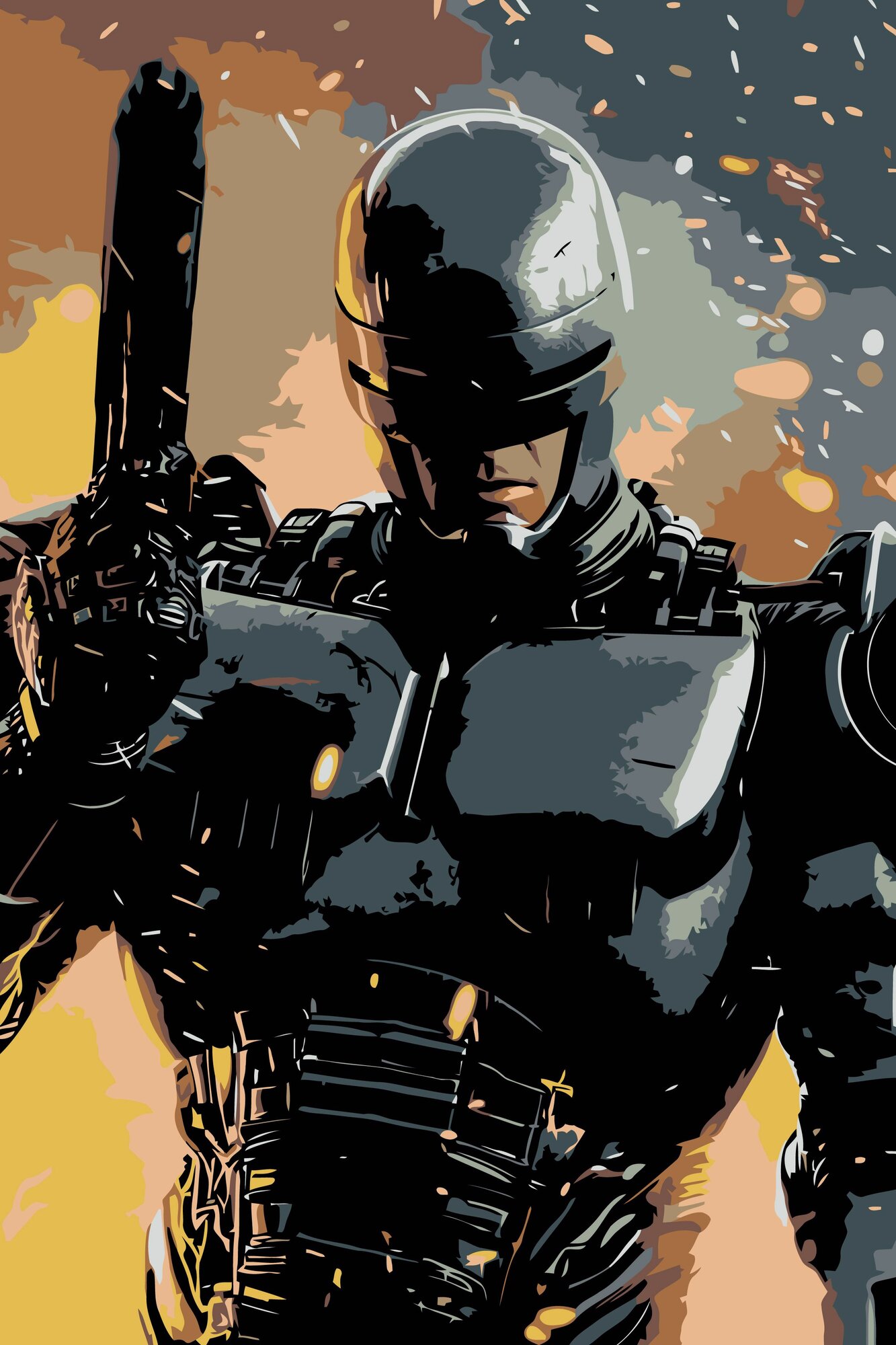 Детская картина по номерам E3266 "Робокоп" 20x30