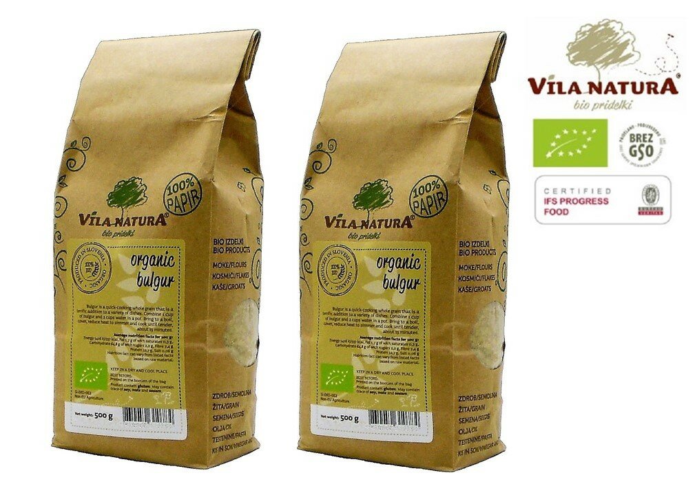 Крупа булгур пшеничный цельнозерновой био Vila Natura Словения 2х500г