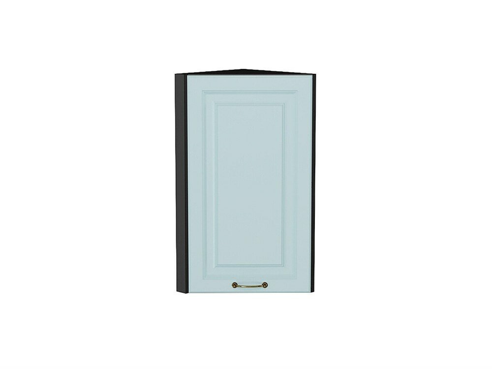 VVT Шкаф верхний торцевой Ницца Graphite, Голубой, 720 В*Ш*Г 716*300*304, фасад МДФ Голубой, корпус Graphite Голубой