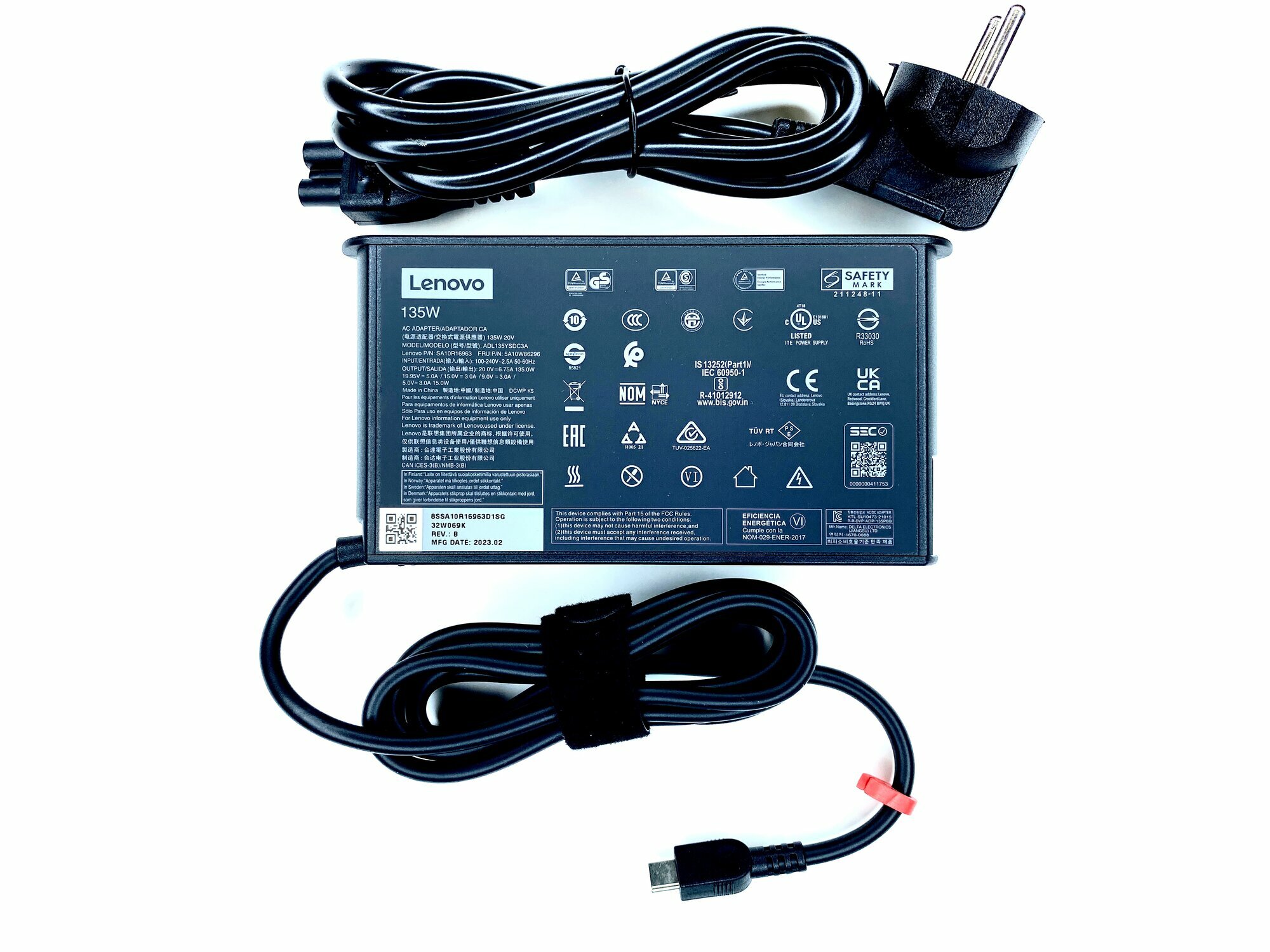 Блок питания для ноутбука Lenovo 20V 6.75A (Type-C) 135W Slim