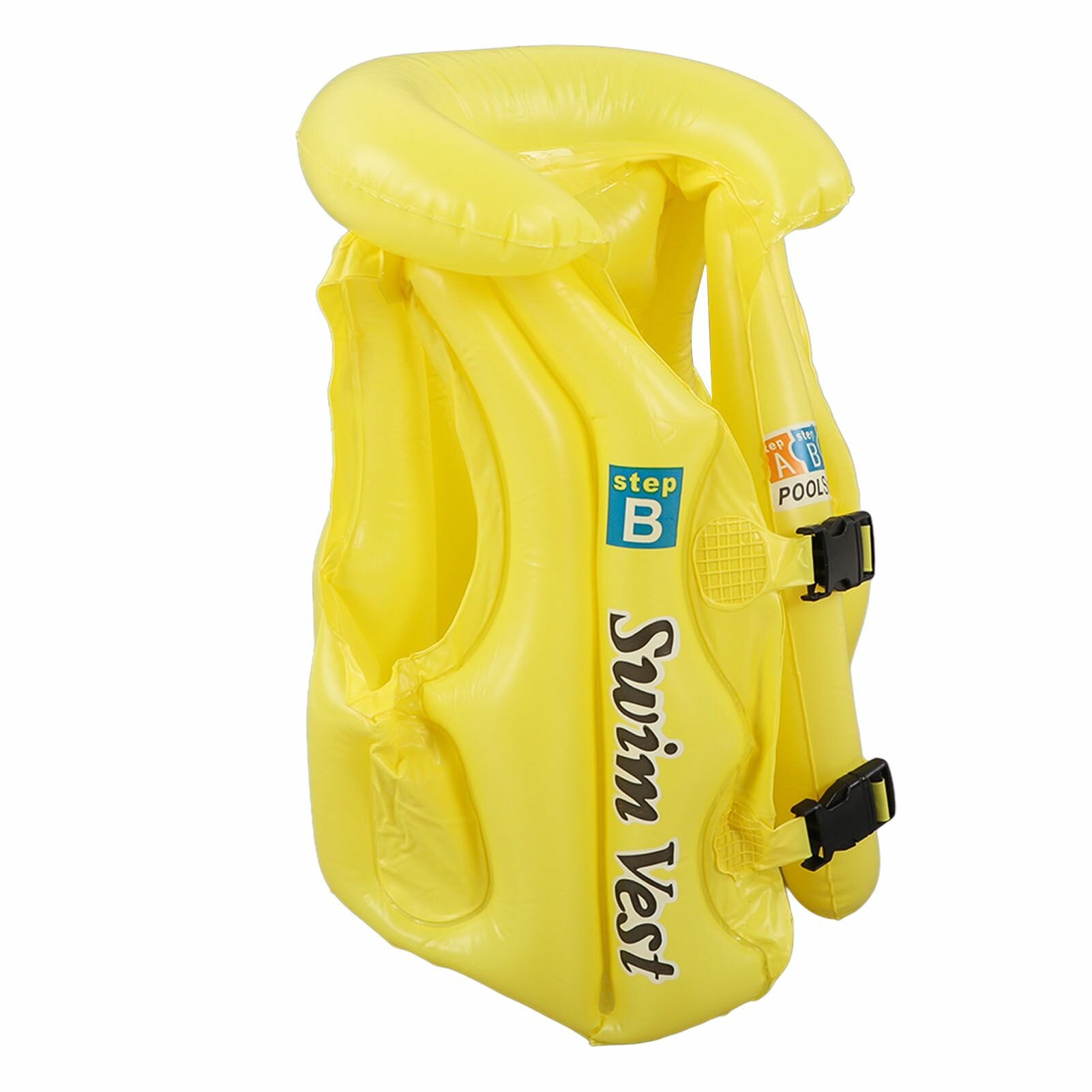 Надувной купальный костюм для малышей, быстросъемный поплавок с пряжкой, детский жилет для плавания для детей от 3 до 8 лет, средний размер M, желтый