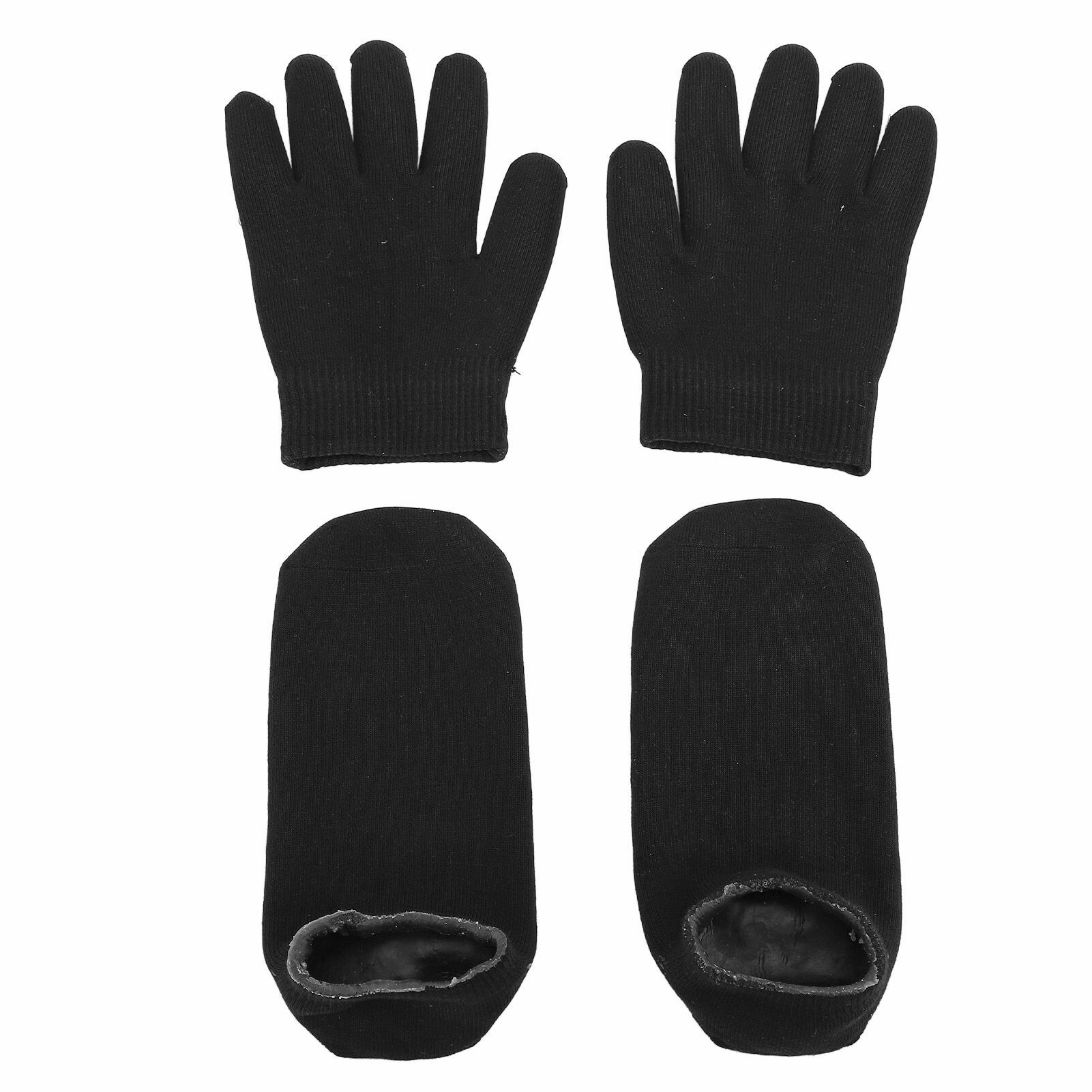 Набор гелевых перчаток и носок для увлажнения, мягкие, с эфирными маслами, для жесткой и треснувшей кожи рук и ног, черные