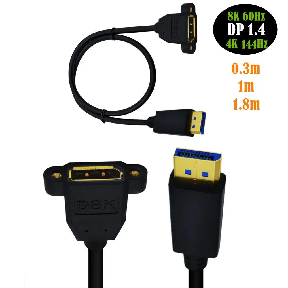 Кабель DisplayPort 1.4 SPEEDIER, 30cm — фото 1
