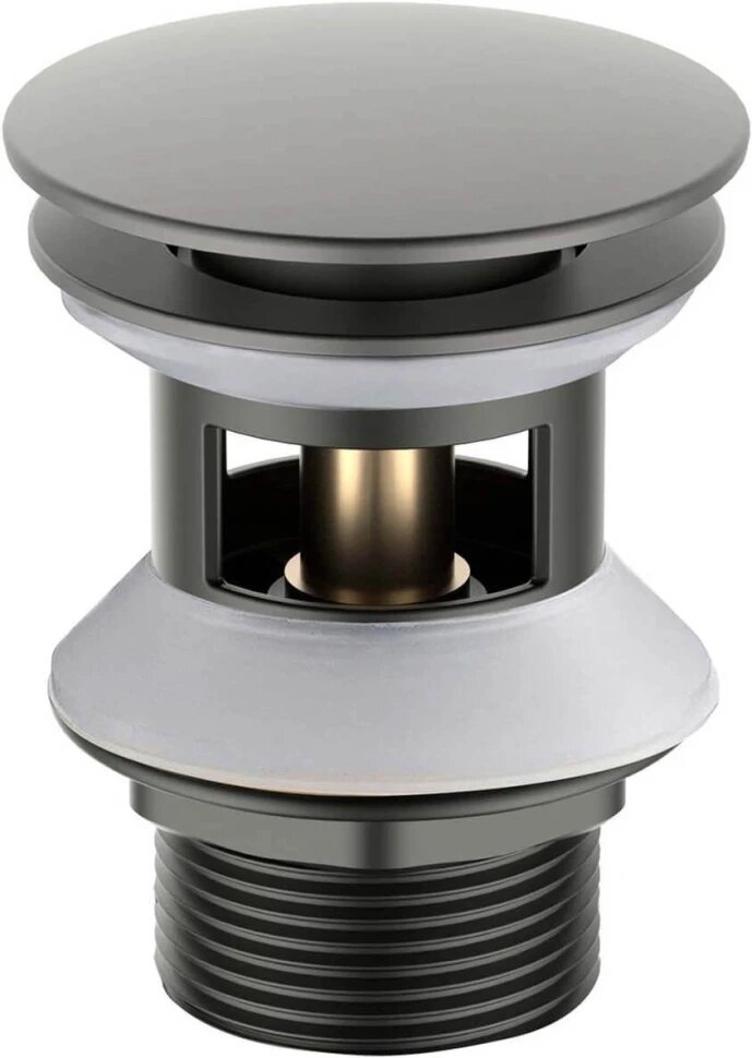 Донный клапан для раковины Aquatek AQ6002BGM с переливом, оружейная сталь матовый