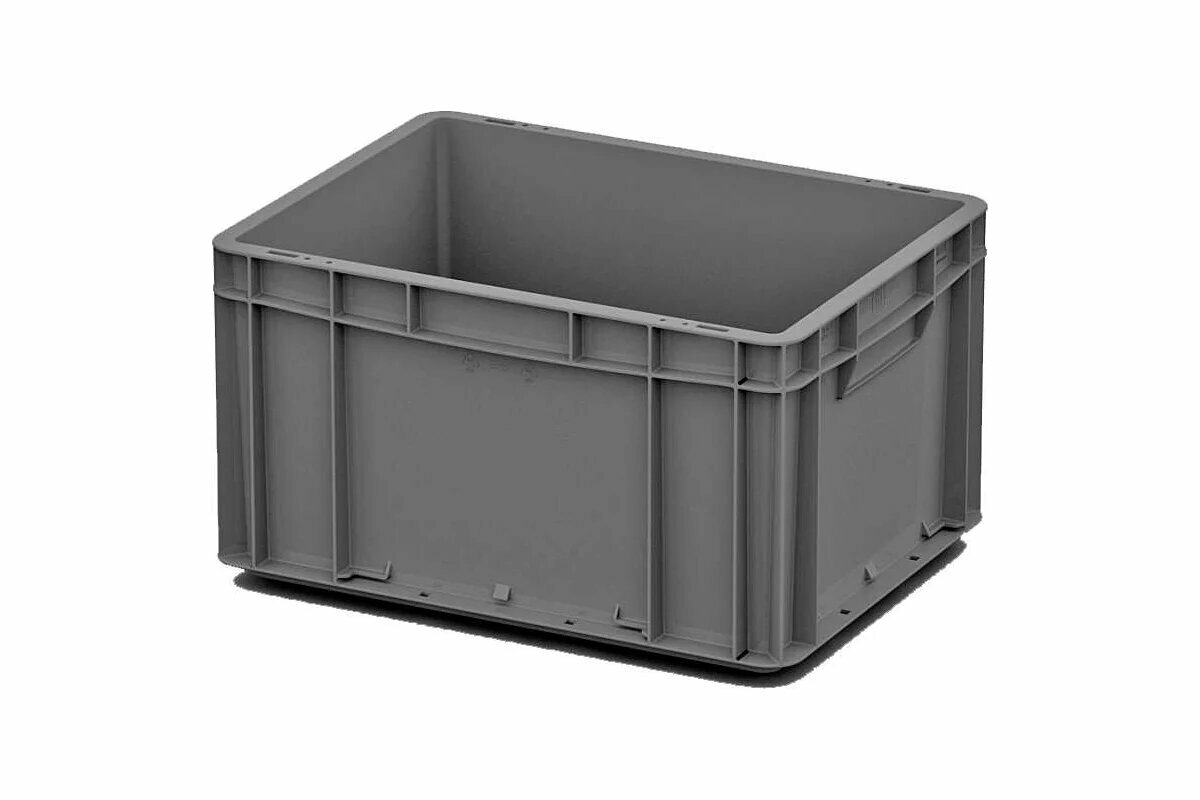Дигрус евроконтейнер ящик 400x300x220 мм, серый, с гладким дном EC4322-ЯС/Д
