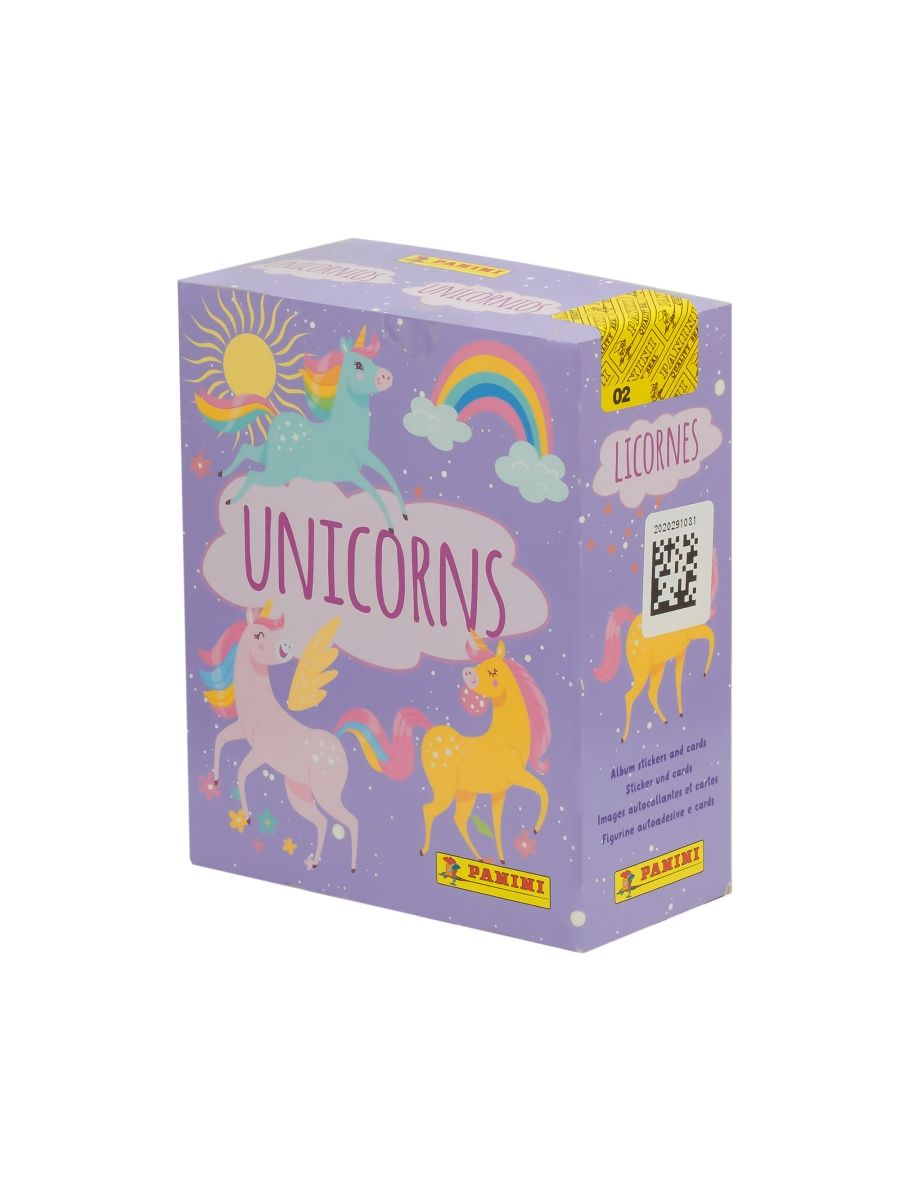 Блок 24 пакетика Единороги (Unicorns) Panini / 96 наклеек и 24 карточки