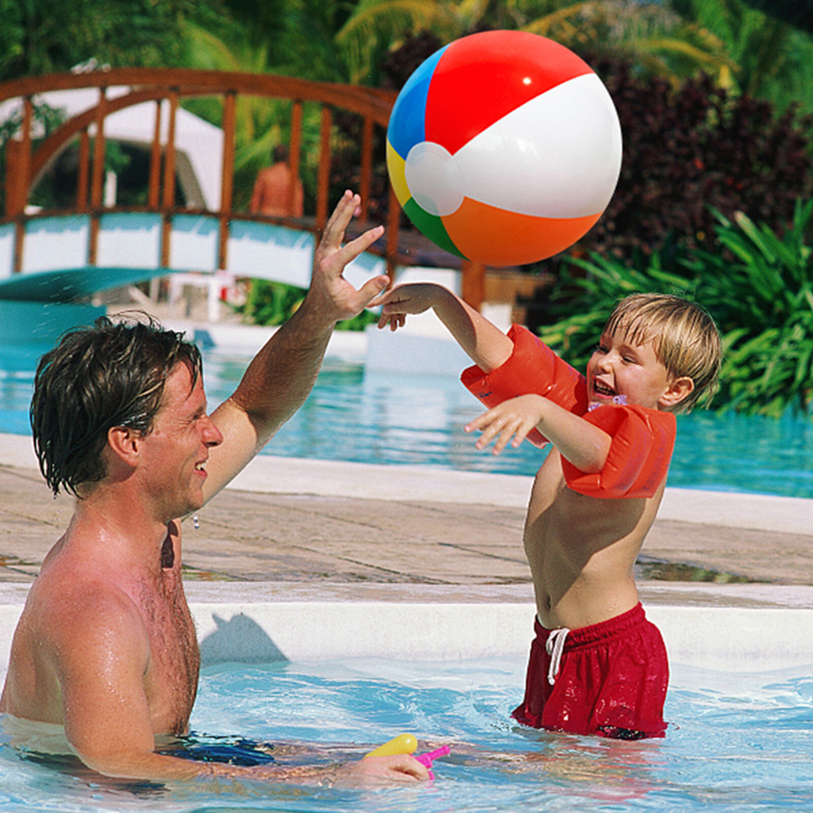 Надувной пляжный мяч, детский игрушечный мяч для игры в воду, многоцветный пляжный мяч из ПВХ