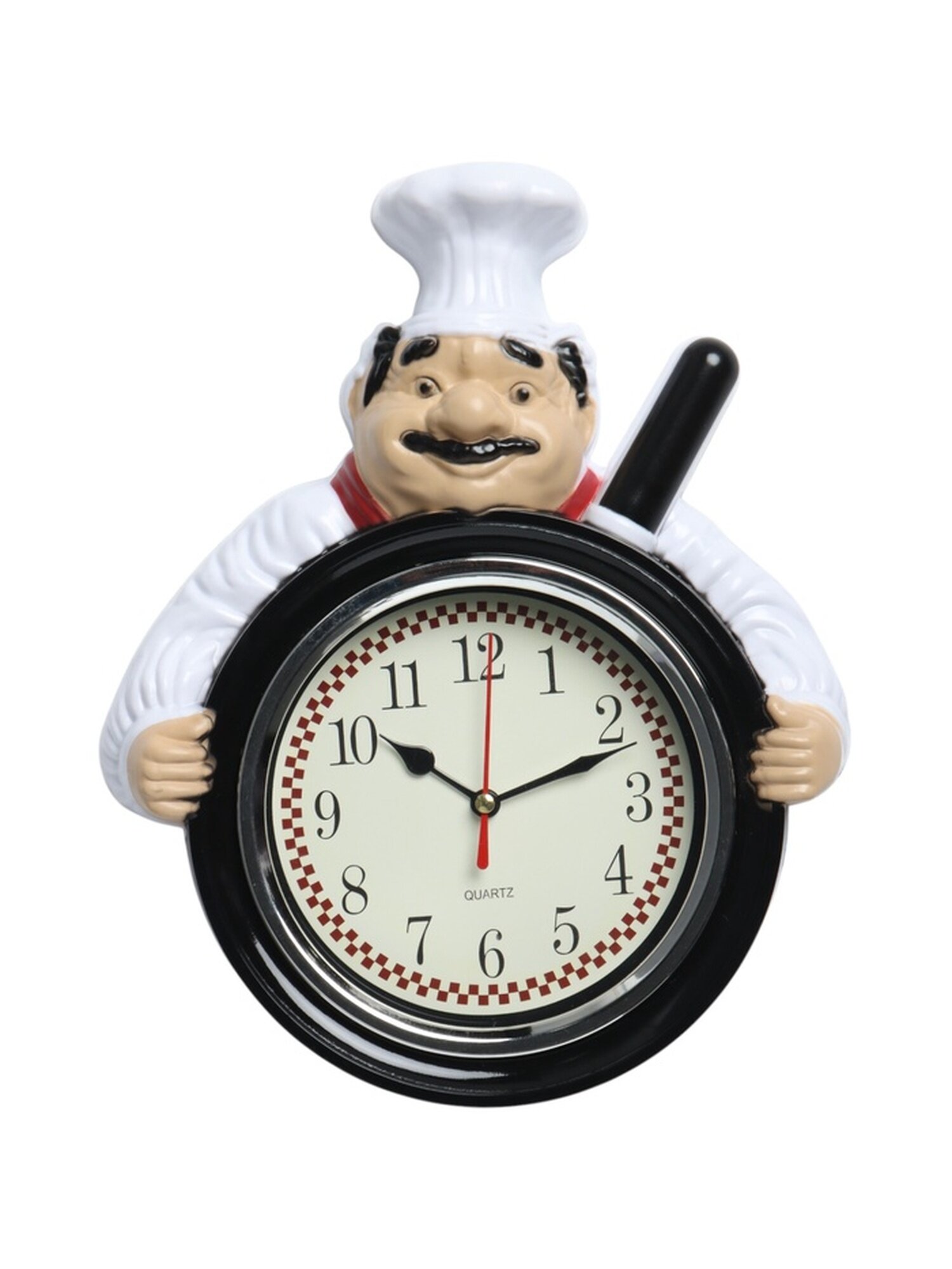 Часы настенные интерьерные, для кухни, "Повар со сковородой", дискретный ход, 26.5 х 20 см