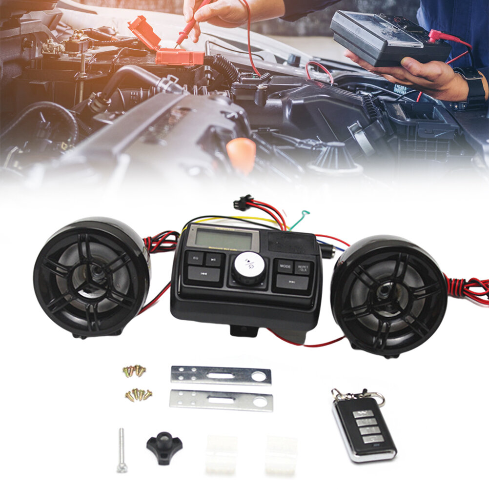 Мотоциклетные стереодинамики с ЖК-дисплеем, водонепроницаемая противоугонная система крепления на руль, усилитель звука для электрических скутеров