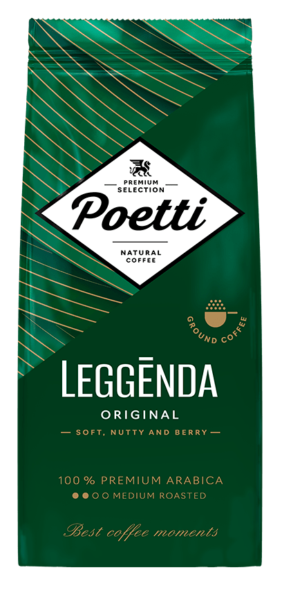 Кофе молотый Poеtti Leggenda Original, 100 % арабика, 250 гр.