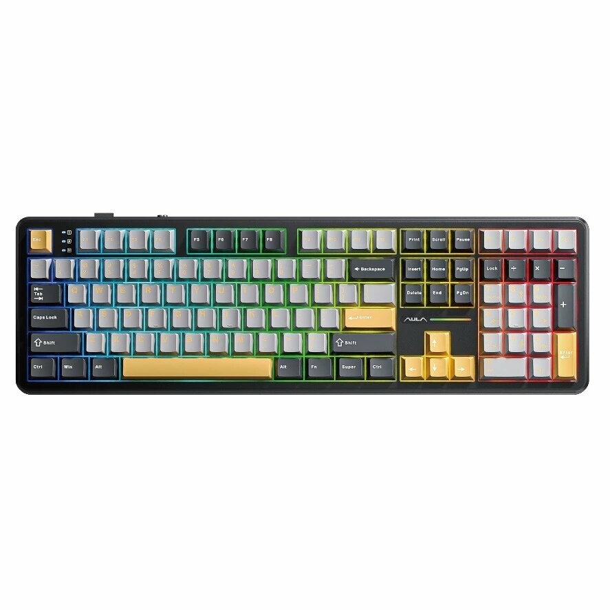Клавиатура игровая AULA F108 Gray-Orange-Deep Gray