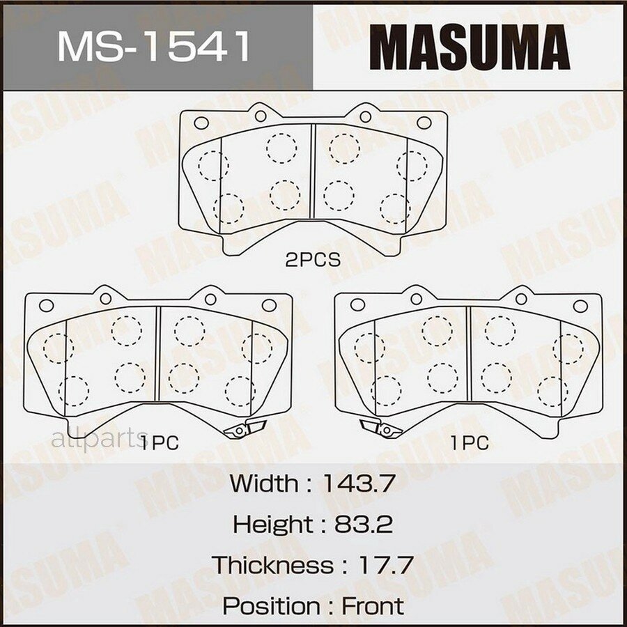 MASUMA MS-1541 Колодки торм. пер.