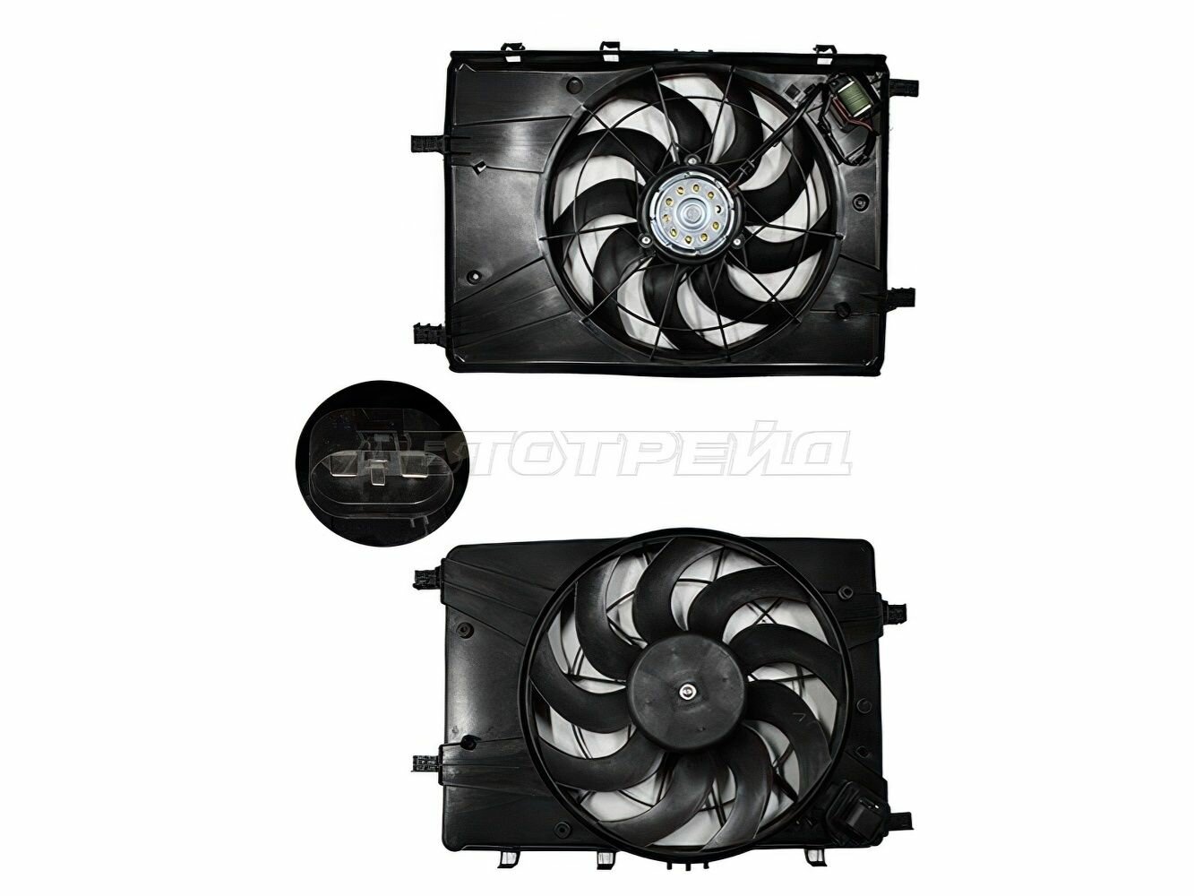 Диффузор радиатора в сборе с вентилятором, МКПП 09- для Шевроле Круз, Лачетти, Орландо, Дэу Круз Лачетти арт ST590028 SAT