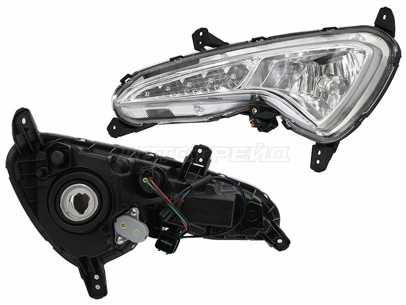 Фара противотуманная левая, диодная для Хендай Солярис арт ST2212051L SAT