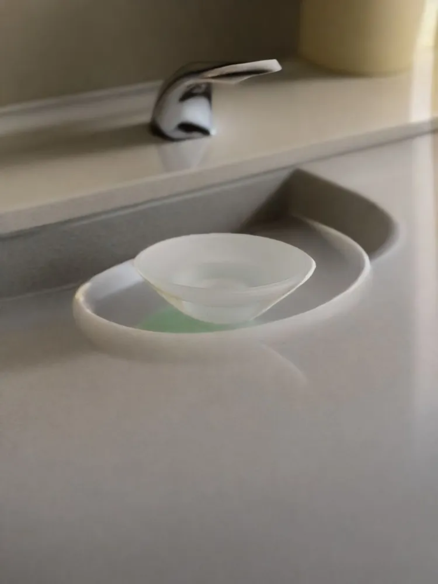 Мыльница стеклянная для ванной круглая запасная матовая