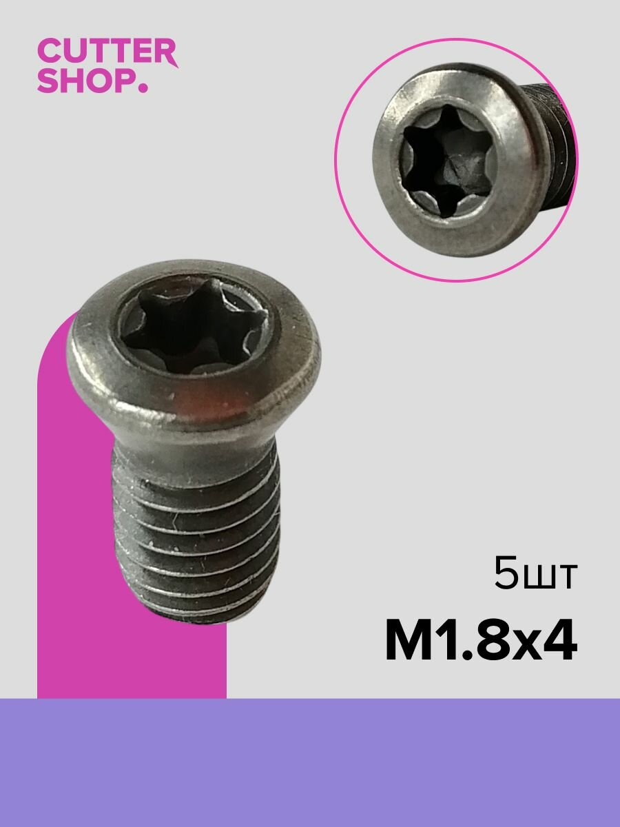 Винт M1.8x4 с внутренним шестигранником "звездочка" TORX, 5 шт.