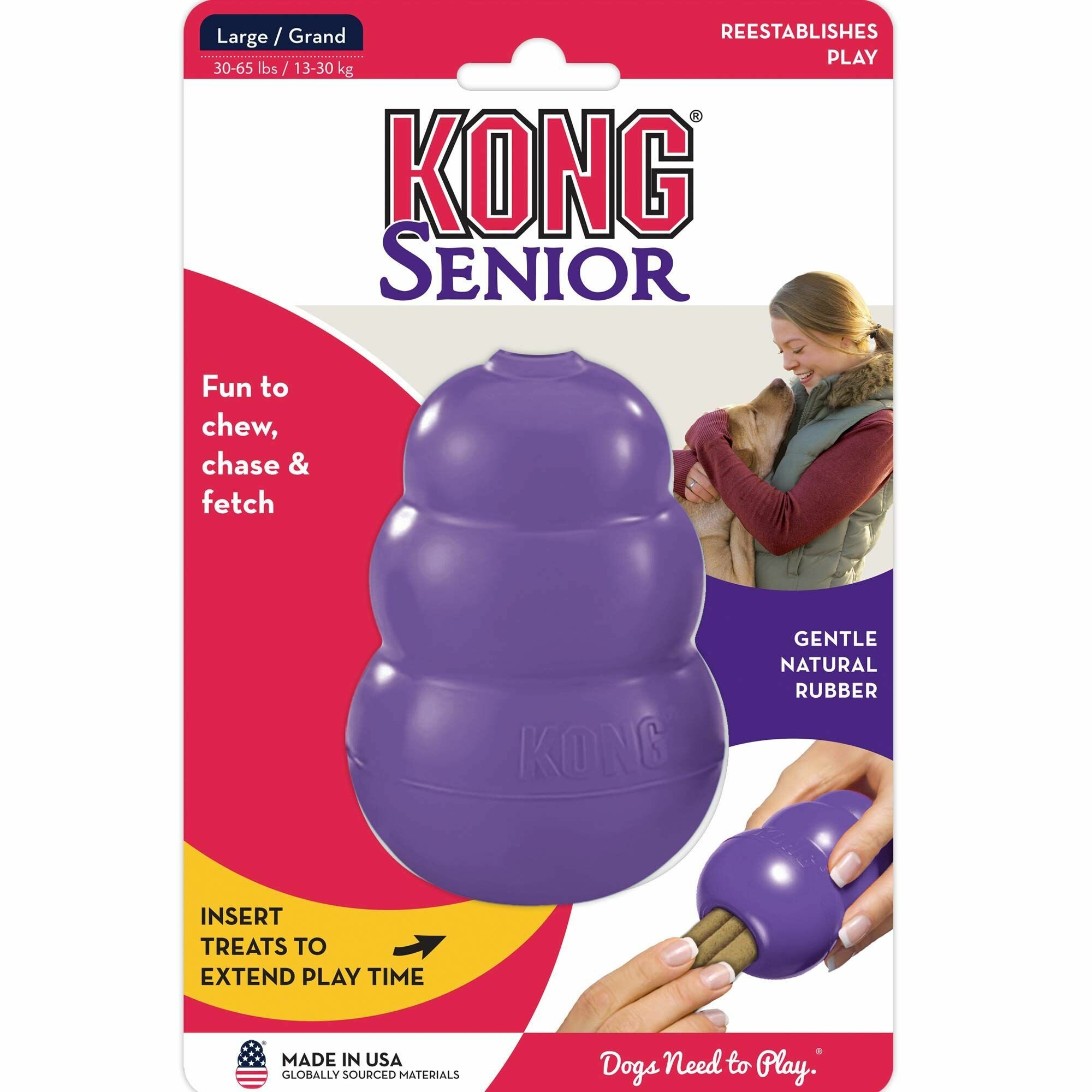 Игрушка KONG Senior Dog для крупных собак фиолетовая-3