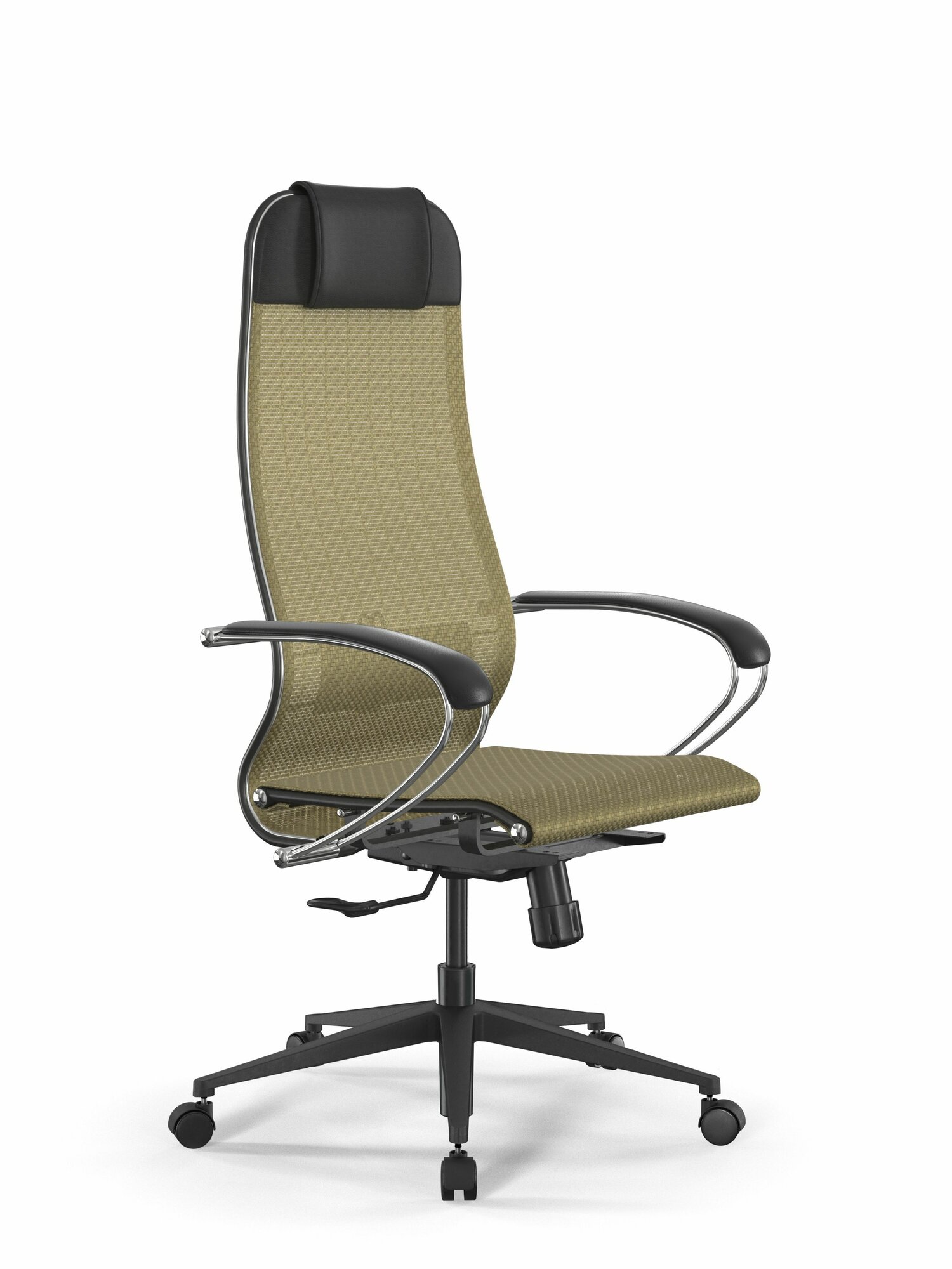 Кресло компьютерное МЕТТА-4/подл.131/осн. Synchro 002 золотой ротанг