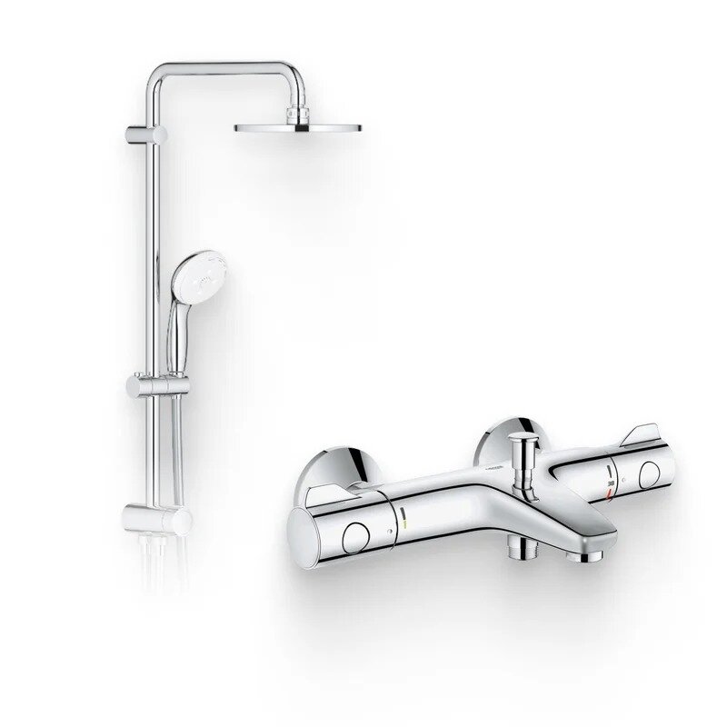 Душевой комплект Термостат Grohe Grohtherm 800 34567000 для ванны с душем + Стойка New Tempesta 27389002