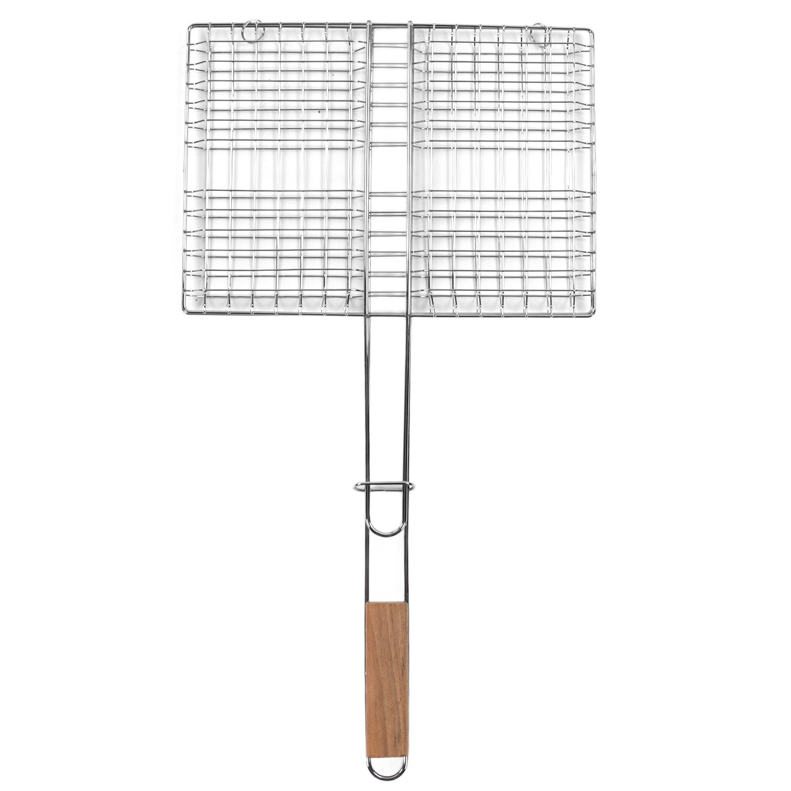 Корзина для гриля для барбекю 18/8 из хромированной стали, устойчивая к ржавчине, многоцелевая корзина для гриля для рыбы с длинными ручками для гриля на открытом воздухе, кемпинга и пикников