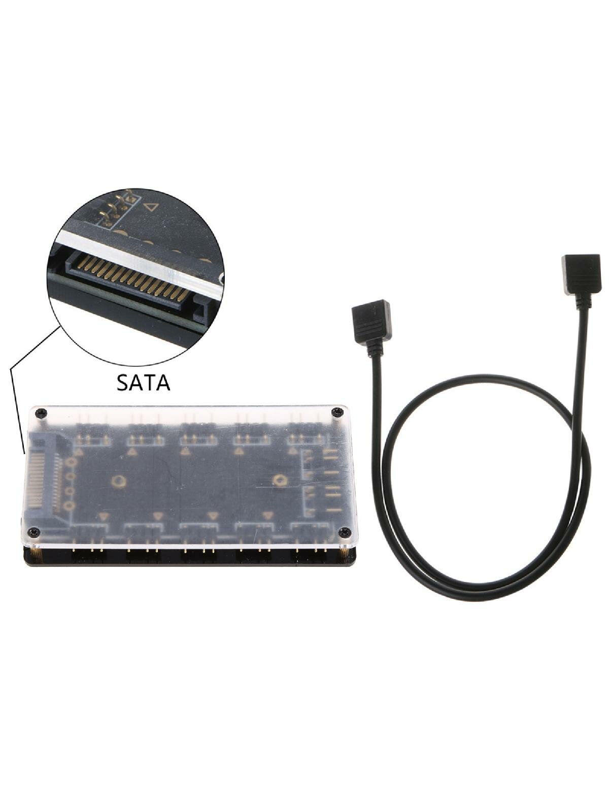 AURA SYNC 5V 3-pin RGB 10 Hub Splitter SATA Power 3pin ARGB Adapter Extension Cable for GIGABYTE MSI A SUS LED