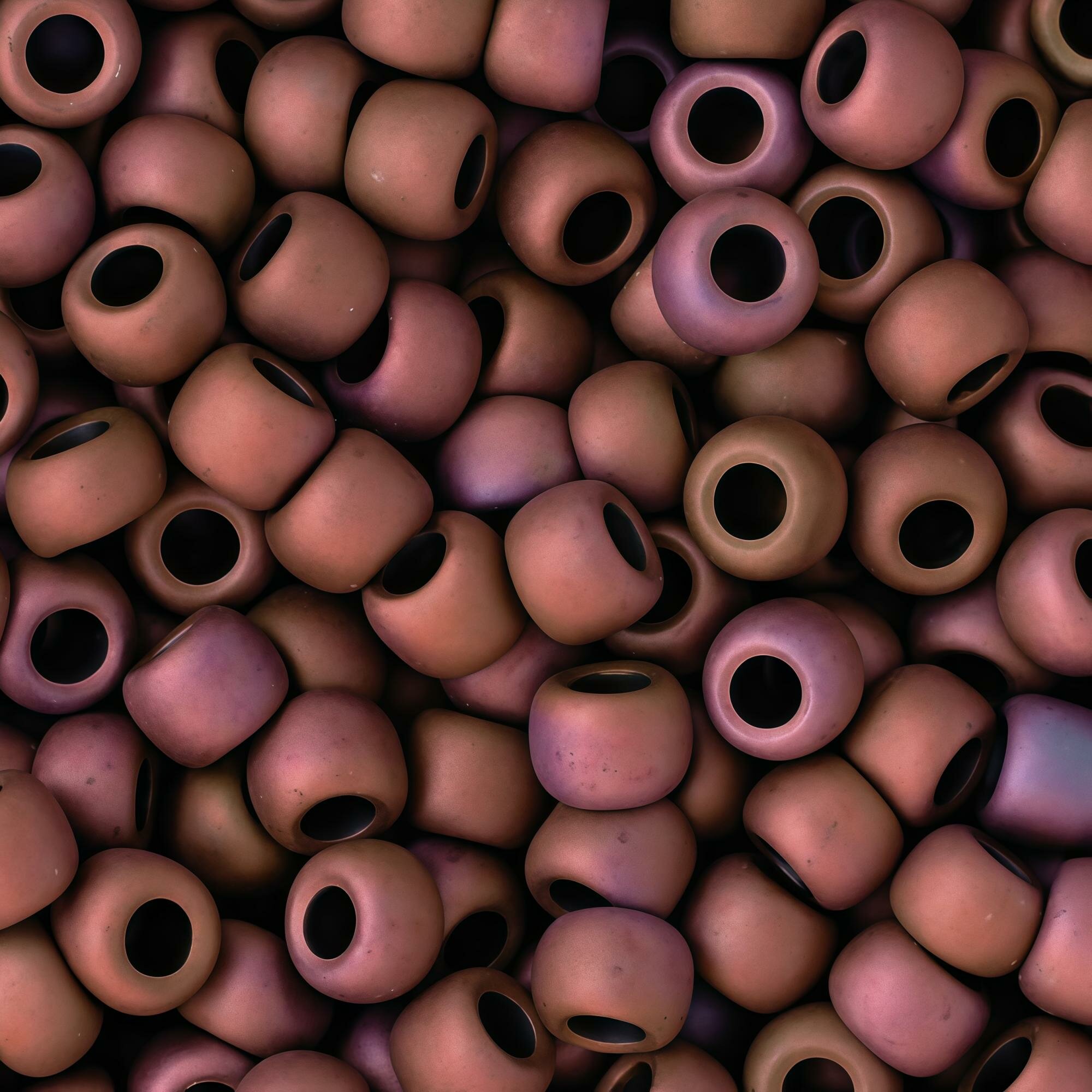 Бисер TOHO круглый, размер 8/0, цвет #703 (Матовый радужный, бледно-лиловый/мокко), 10 грамм