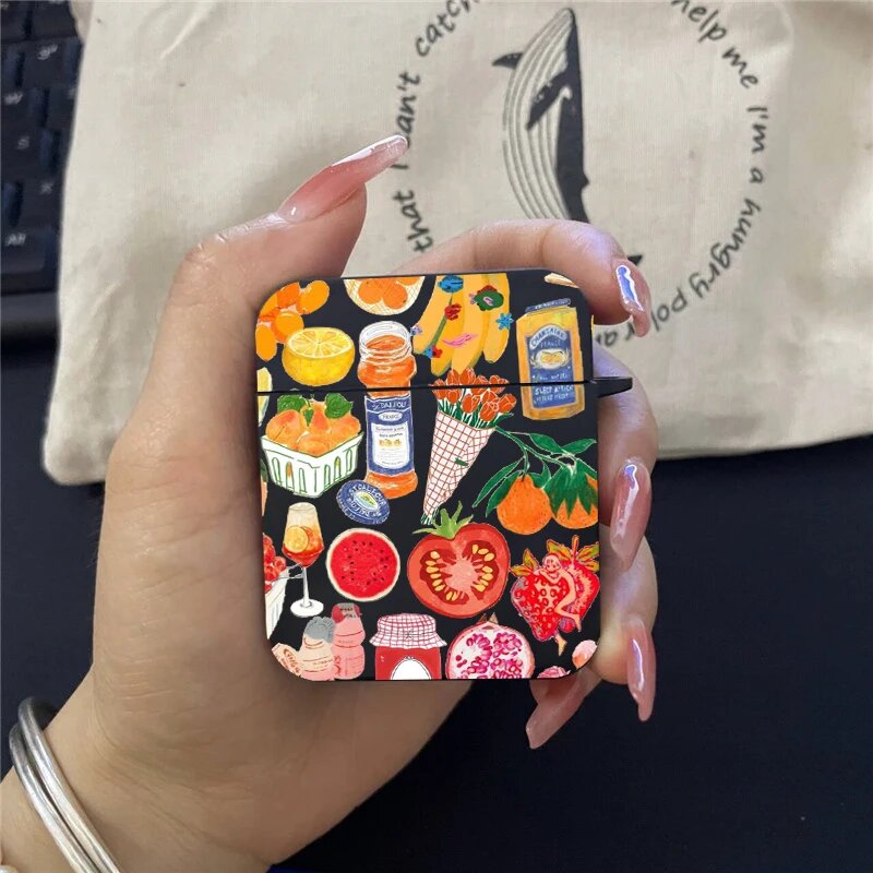 Чехол для наушников Summer Fruit черный пластик For Airpods 3(2021), -4