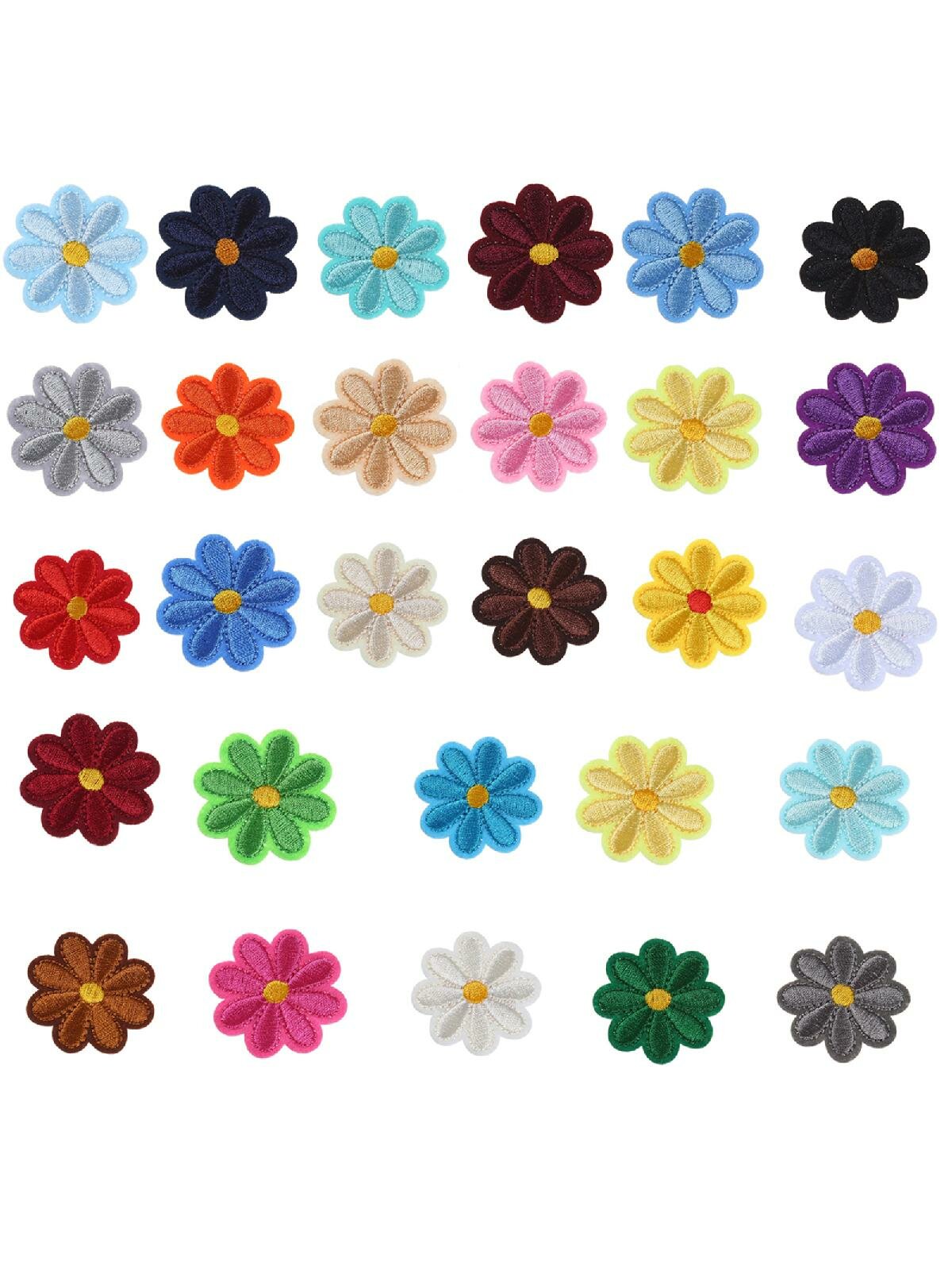 28шт Вышитых нашивок с цветочным узором, пришивных нашивок Аппликация для одежды