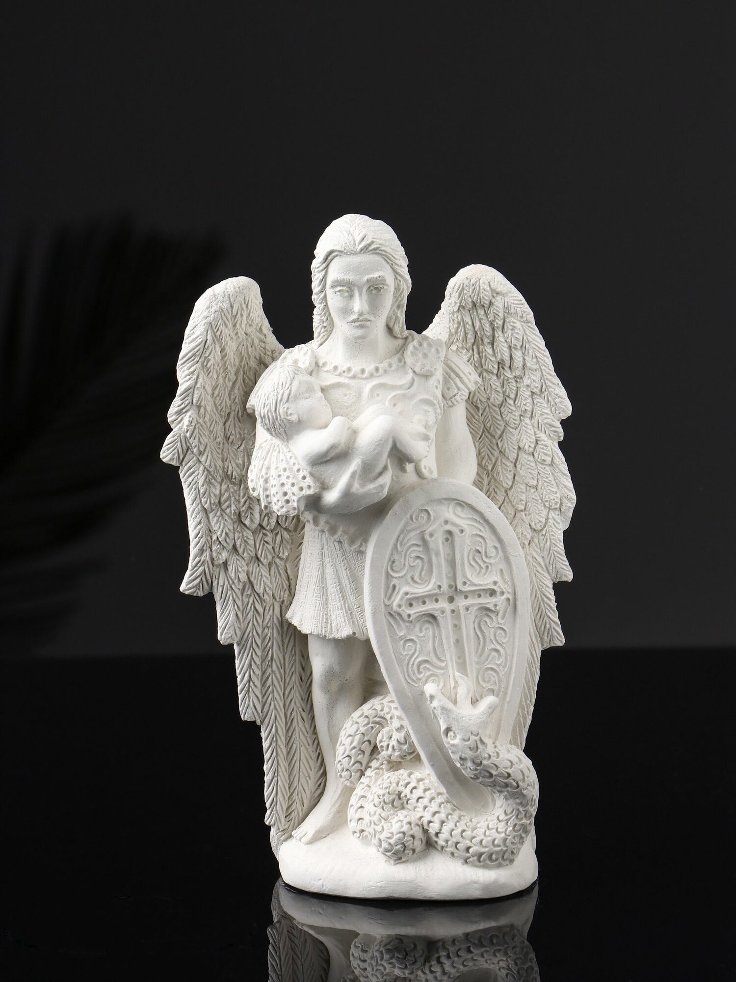 Фигурка гипс Архангел Михаил , 14х9х4 см, натуральный гипс