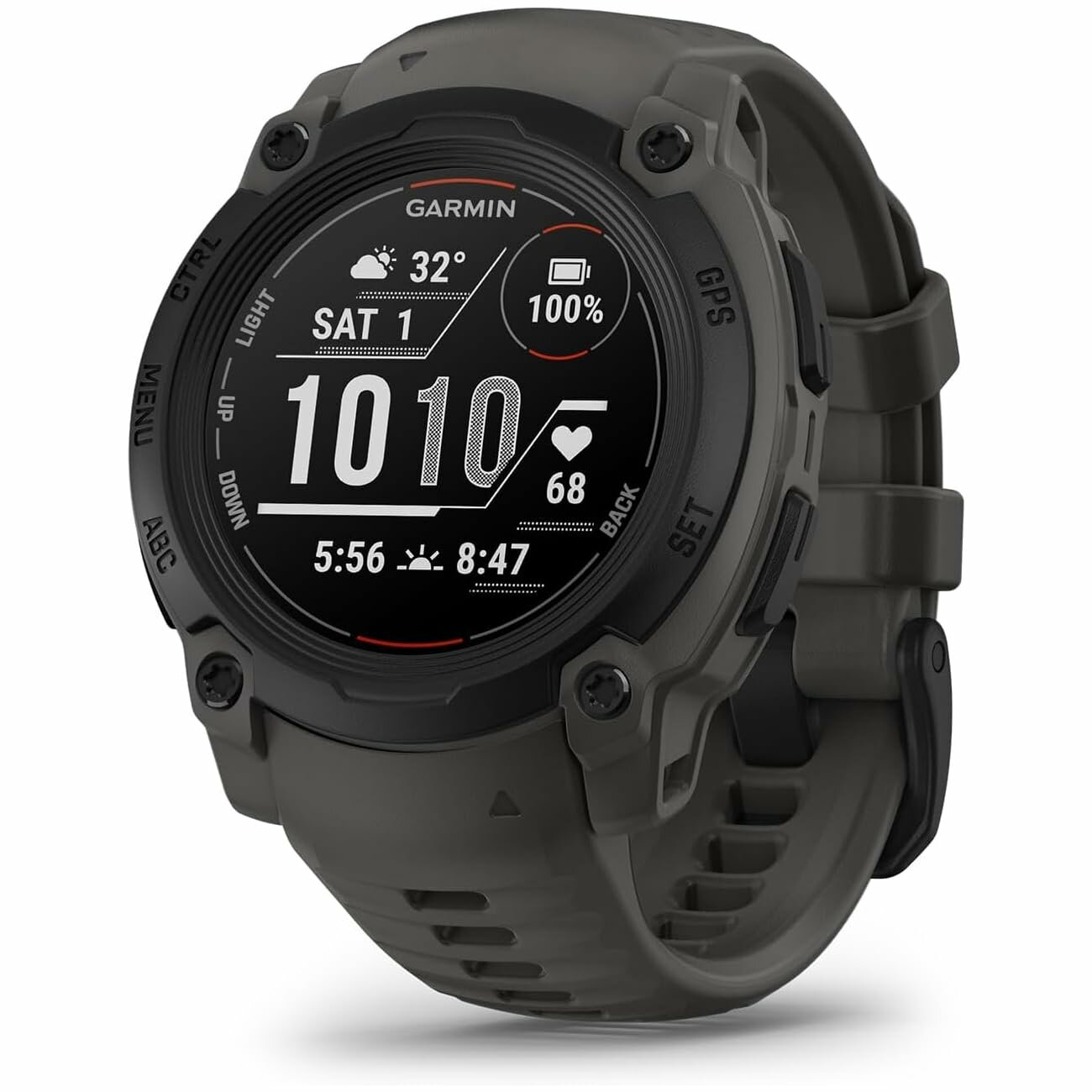 Смарт-часы Garmin Instinct E 45mm Black with Charcoal Band, Европа/Русский язык черно-угольный браслет, 010-02933-00