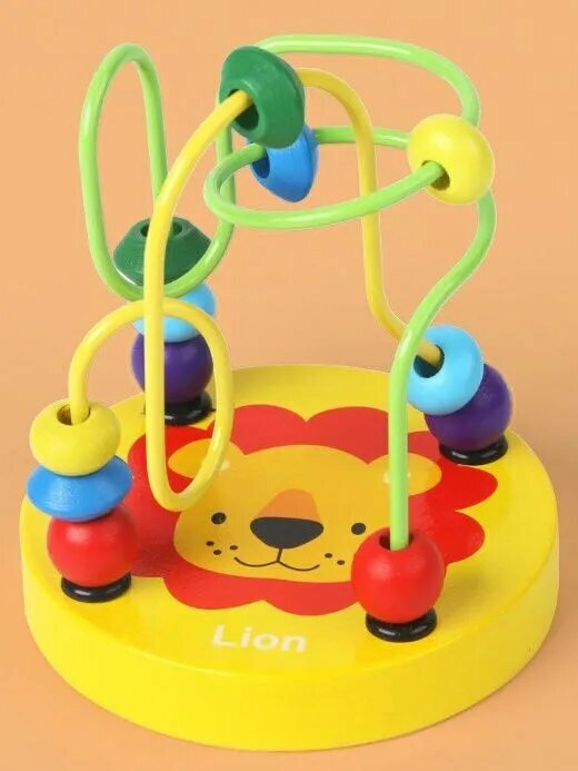 Бусины-лабиринт "Раннее развитие малышей", гладкий липовый материал, 6 цветов