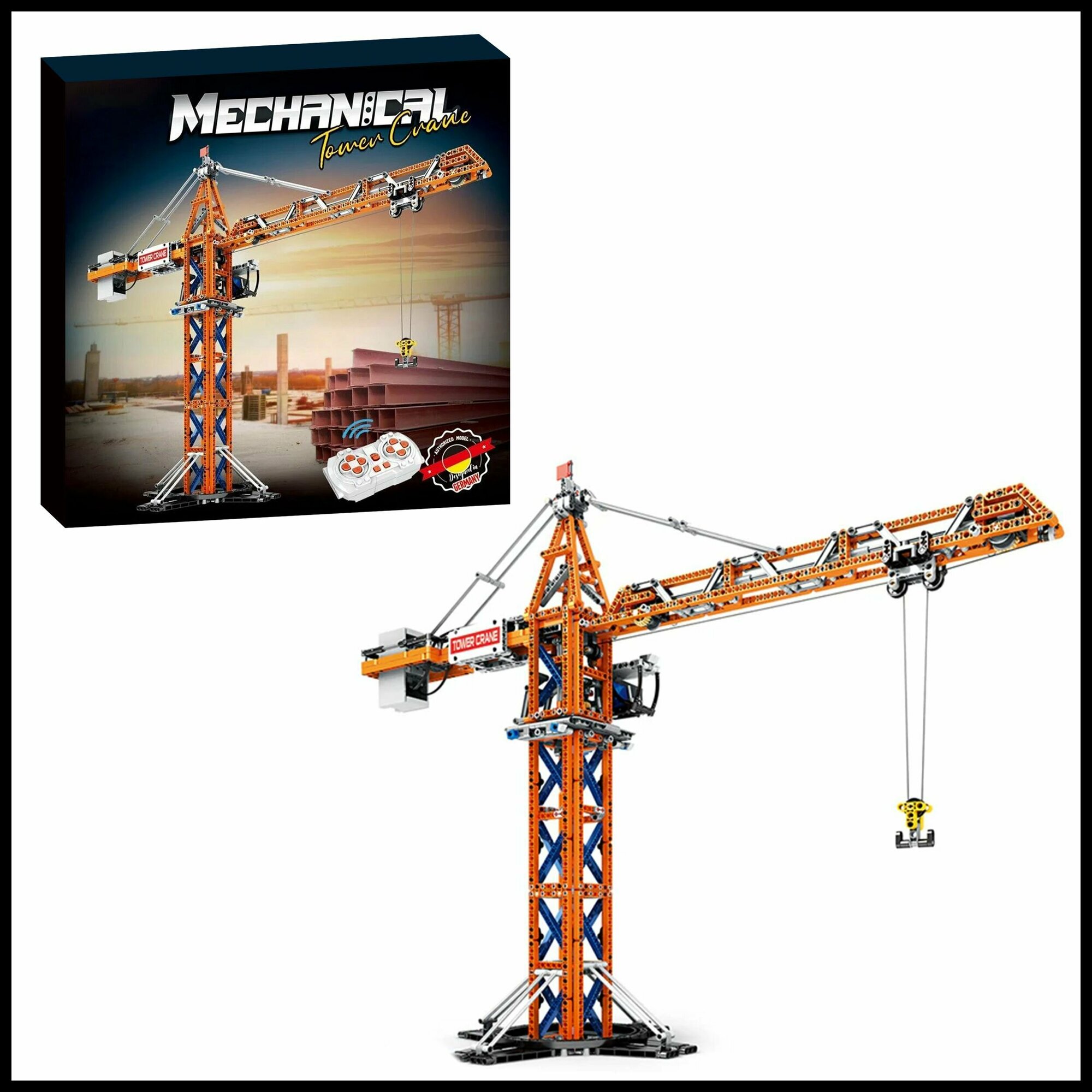 Конструктор Техника Башенный кран, 1288 деталей совместим с лего