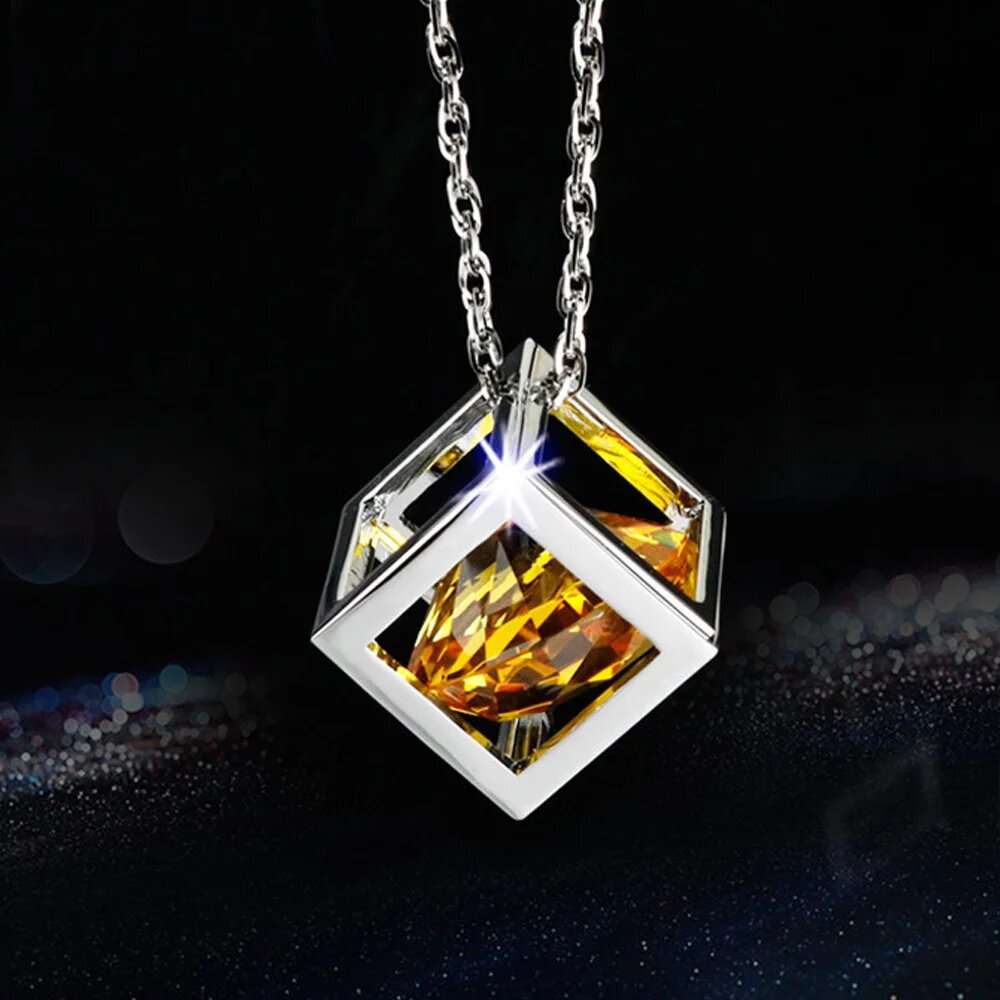 DSYCAR 1 шт. автомобильный кулон кристаллы куб автомобильные подвески зеркало заднего вида украшения автомобильные украшения подвесная внутренняя подвеска Yellow