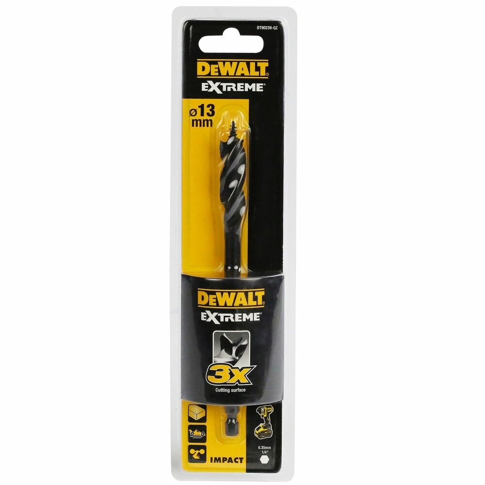 Сверло спиральное по дереву DeWalt Extreme Impact 13x152 мм Dt90239-qz .