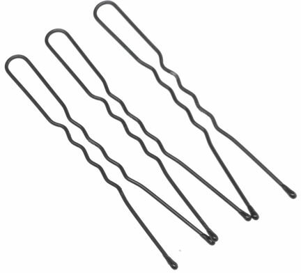 Шпильки для волос DEWAL Pro, волна 60 мм, 24 шт/уп, металл (мягкие), черные