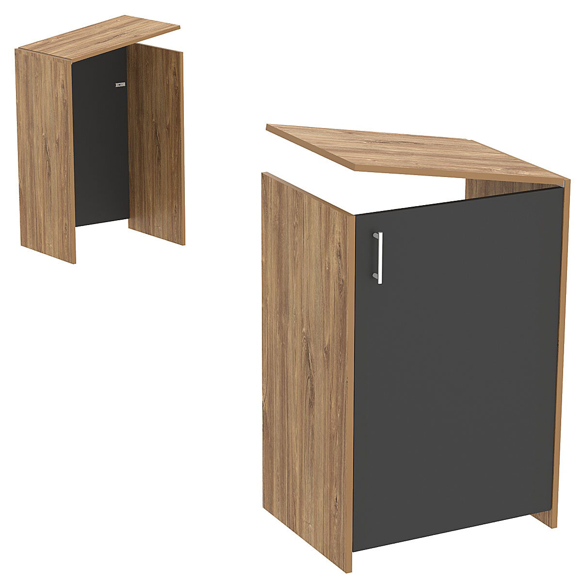 Торговый прилавок-проход серии бриз, Дуб Канзас коричневый + Черный