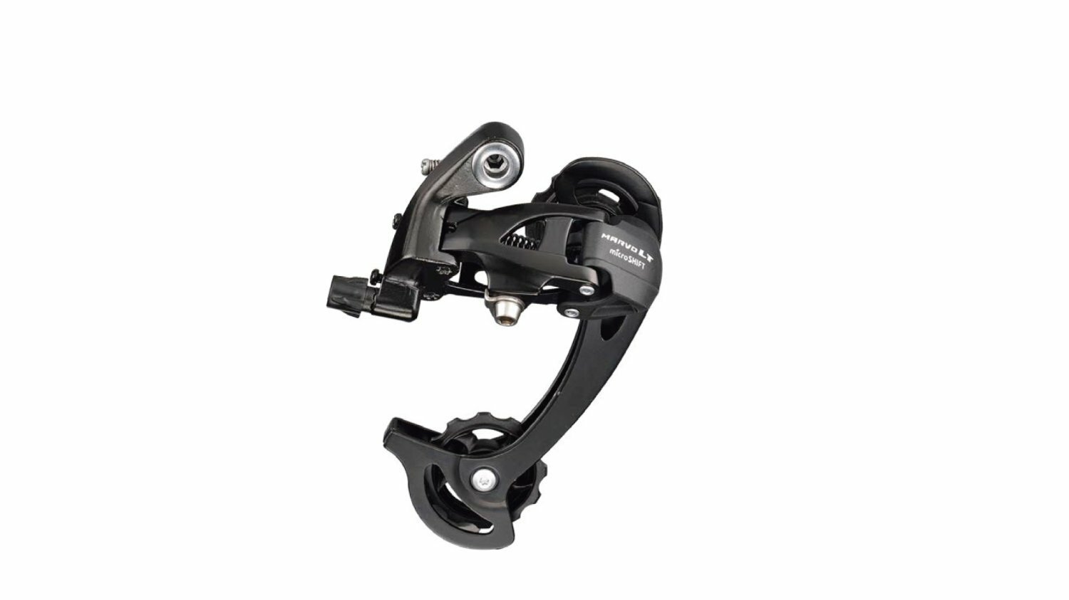 Переключатель скор. задний Microshift RD-M46S, GS, 1/2x9 скоростей, крепление на болт, черный