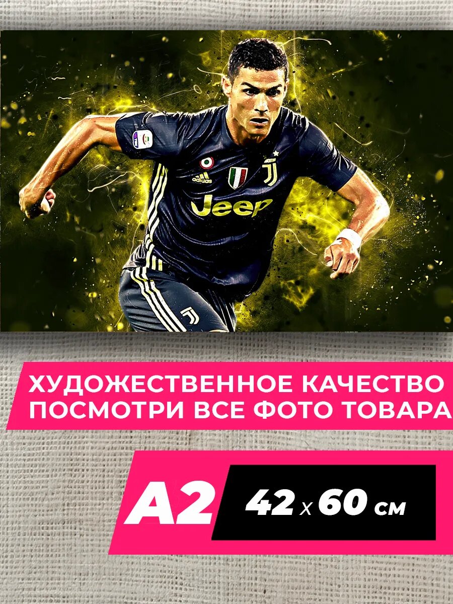 Постер Криштиану Роналду на стену 27 Ronaldo A2, матовая фотобумага премиум качества