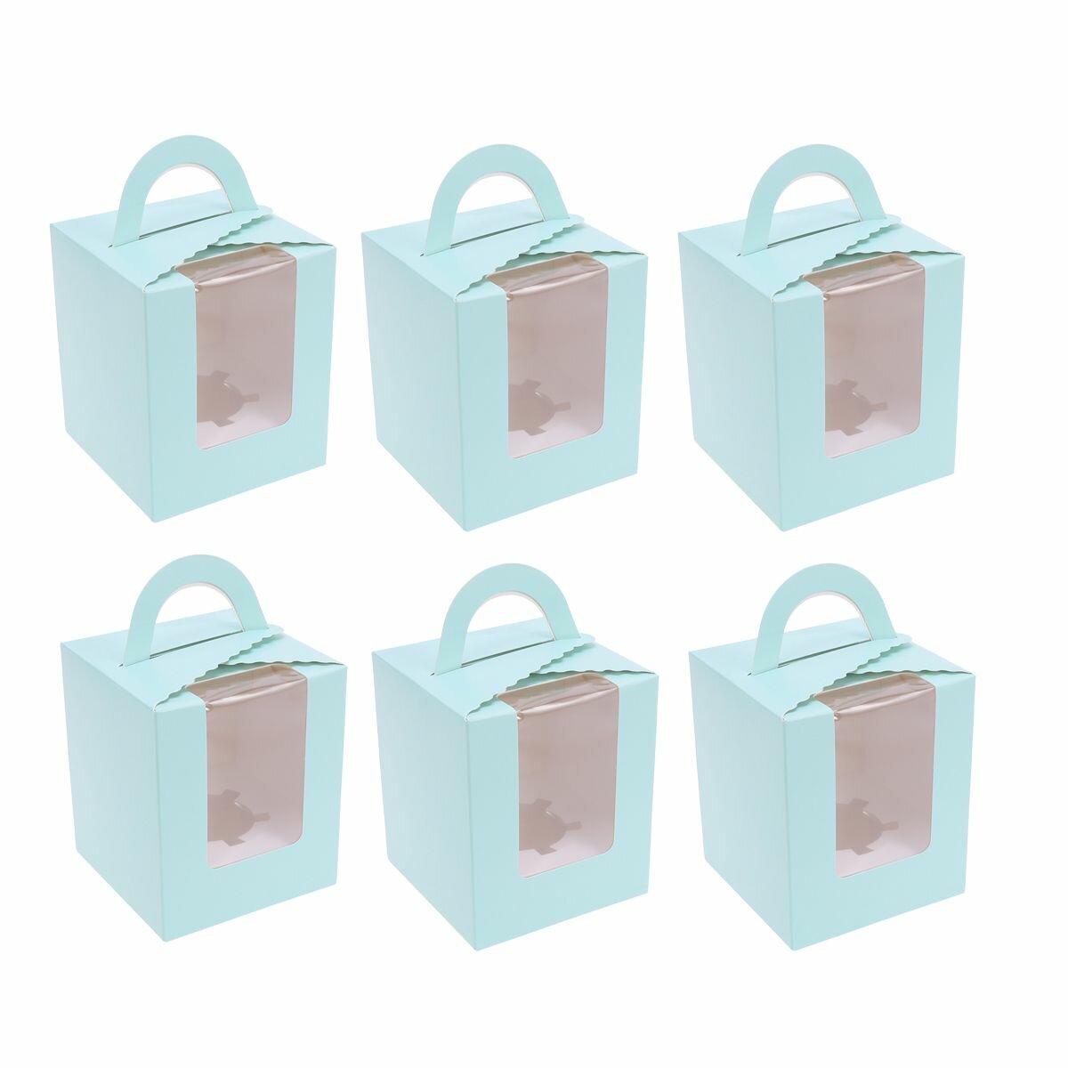 50 Штук Картонных Коробок Для Капкейков, С Окном, Для Событий