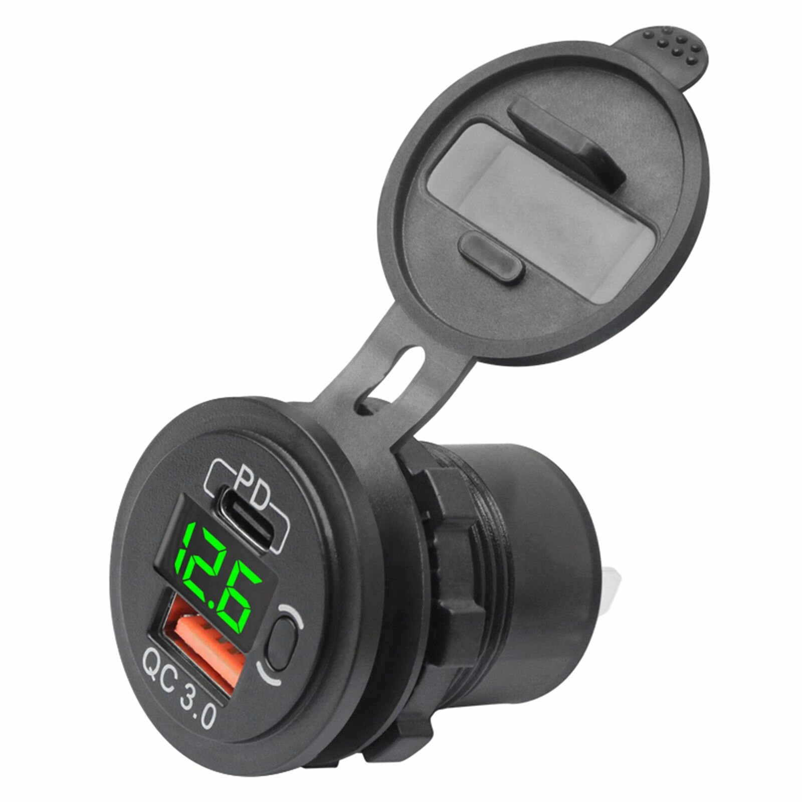 12 В/24 В USB C автомобильное зарядное устройство QC3.0 PD адаптер для быстрой зарядки с вольтметром морского грузовика