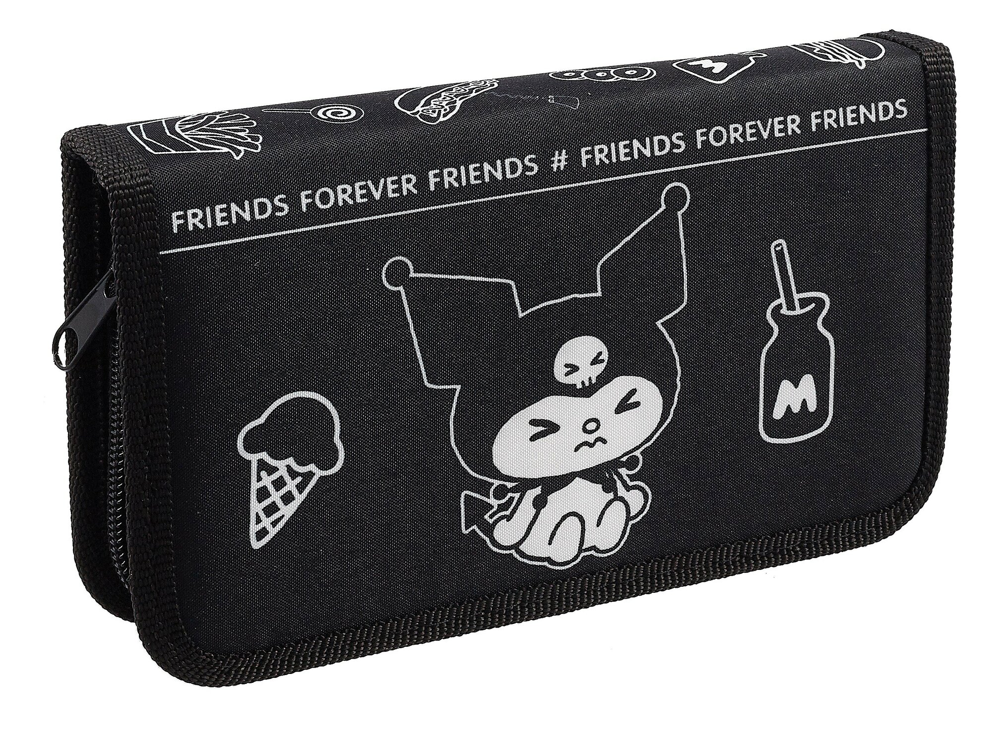 Пенал 1 отделение "Kuromi. Черная серия" 19*11 см, полиэстер