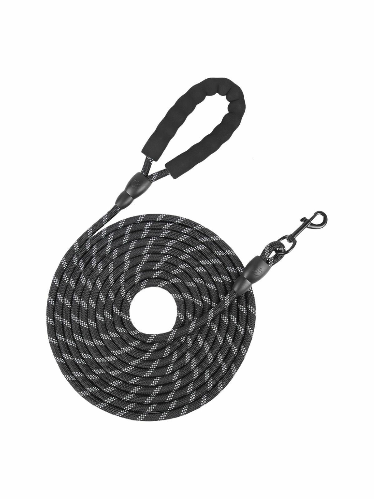 Фурнитура для ошейников и поводков, Веревка для отслеживания собак на открытом воздухе, поводок для выгула собак-черный-10 м