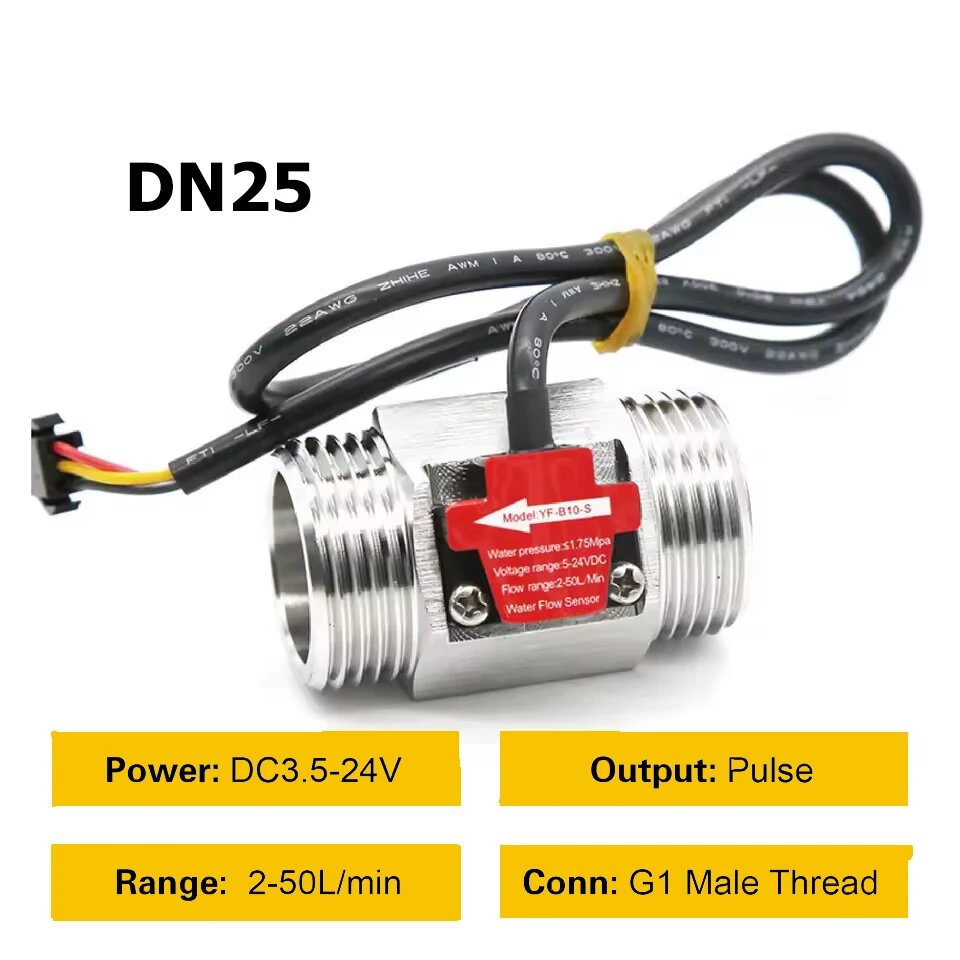 Электромагнитный расходомер воды из нержавеющей стали, YF-B10-S 1inch 58mm