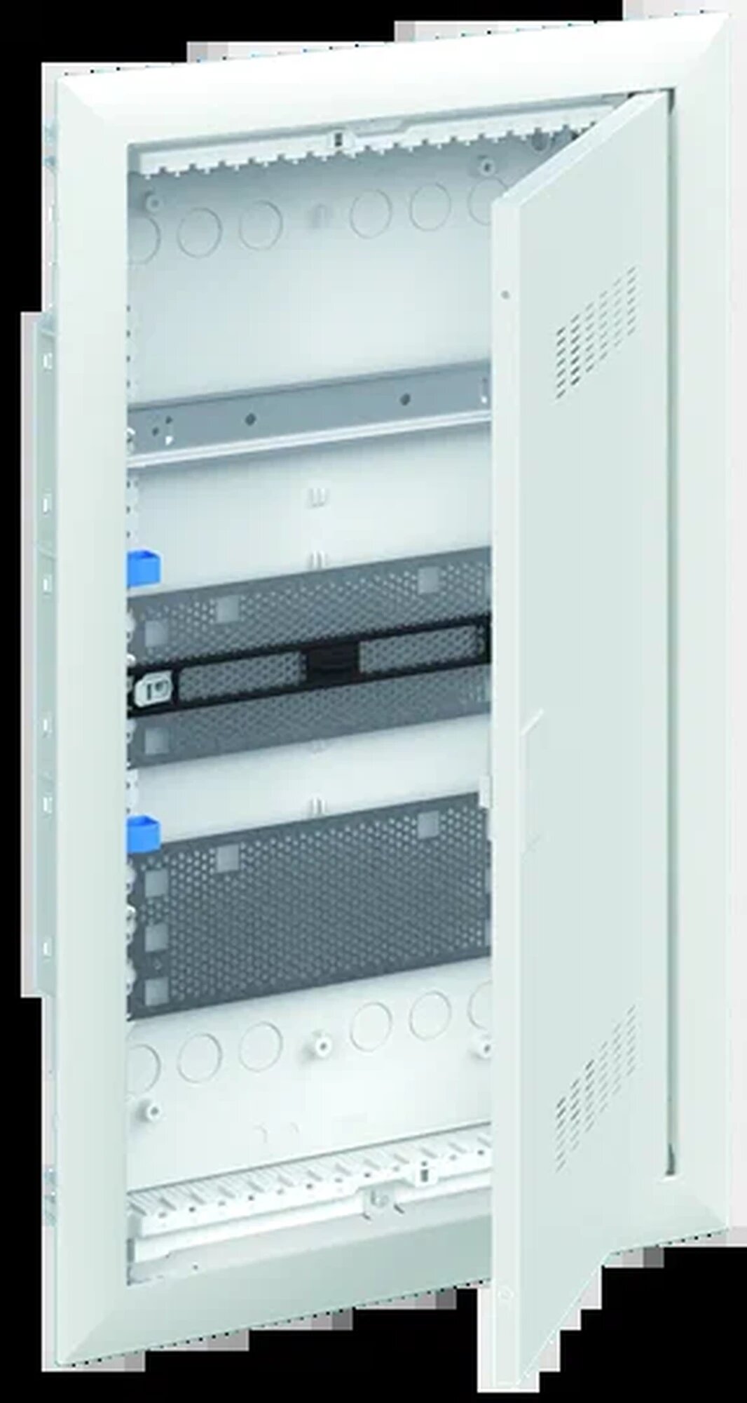 Шкаф в нишу ABB UK630 MVB мультимедиа, с дверью с вентиляционными отверстиями и дин-рейкой, без розетки