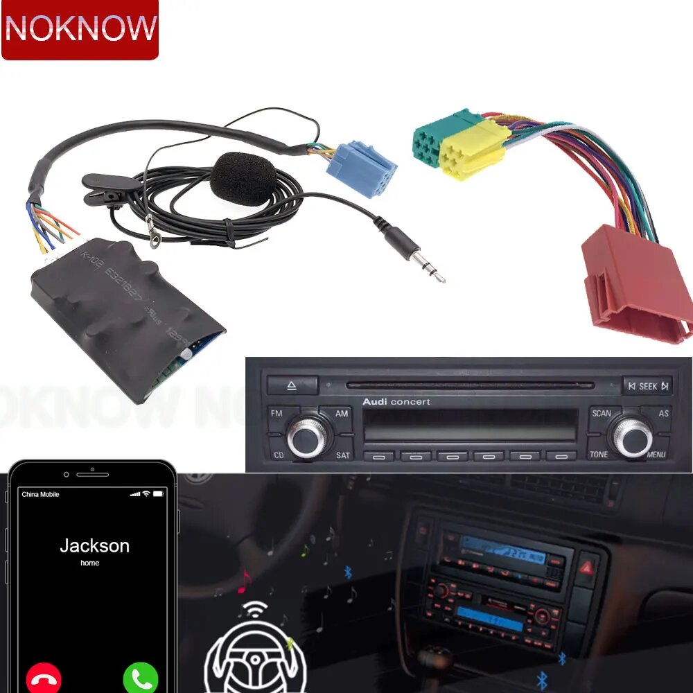 Автомобильный Bluetooth AUX гарнитура 8 Pin адаптер A2DP музыкальный аудио кабель для Audi A2 A3 8L 8 P A4 B5-B7 A6 4B A8 4D для VW Skoda Seat