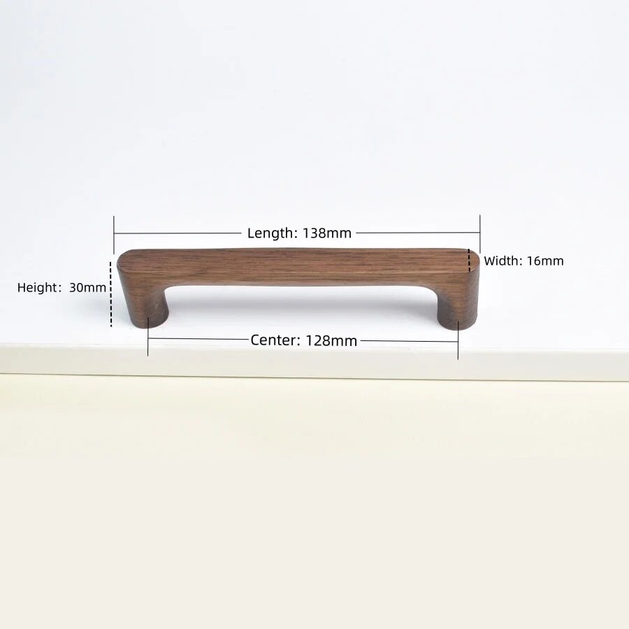Деревянные ручки для мебели Walnut-128mm