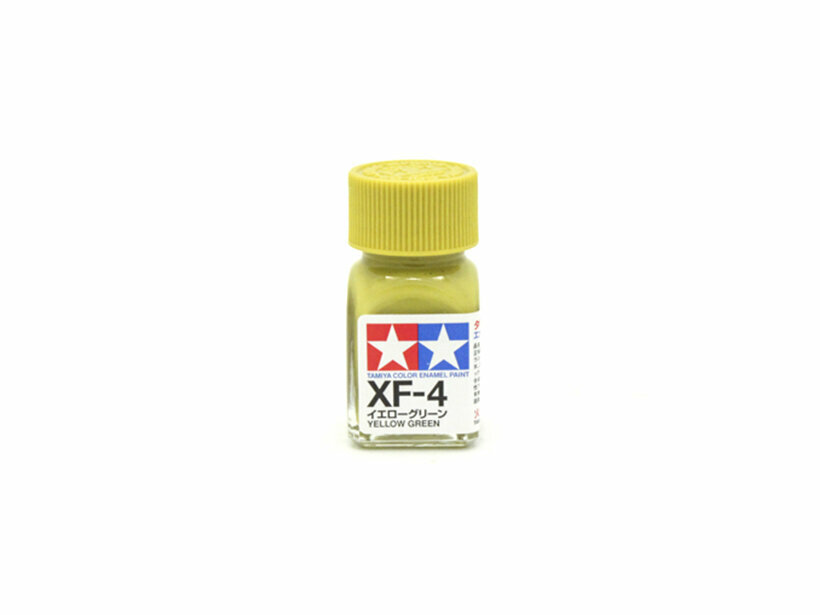 XF-4 Yellow Green flat, enamel paint 10 ml. (Жёлто-Зелёный матовый, краска эмаль 10 мл) Tamiya 80304
