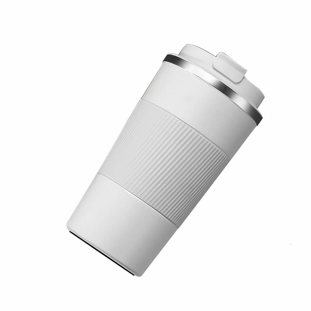 Креативная двухслойная вакуумная колба для кофейной чашки из нержавеющей стали-380 МЛ-белый