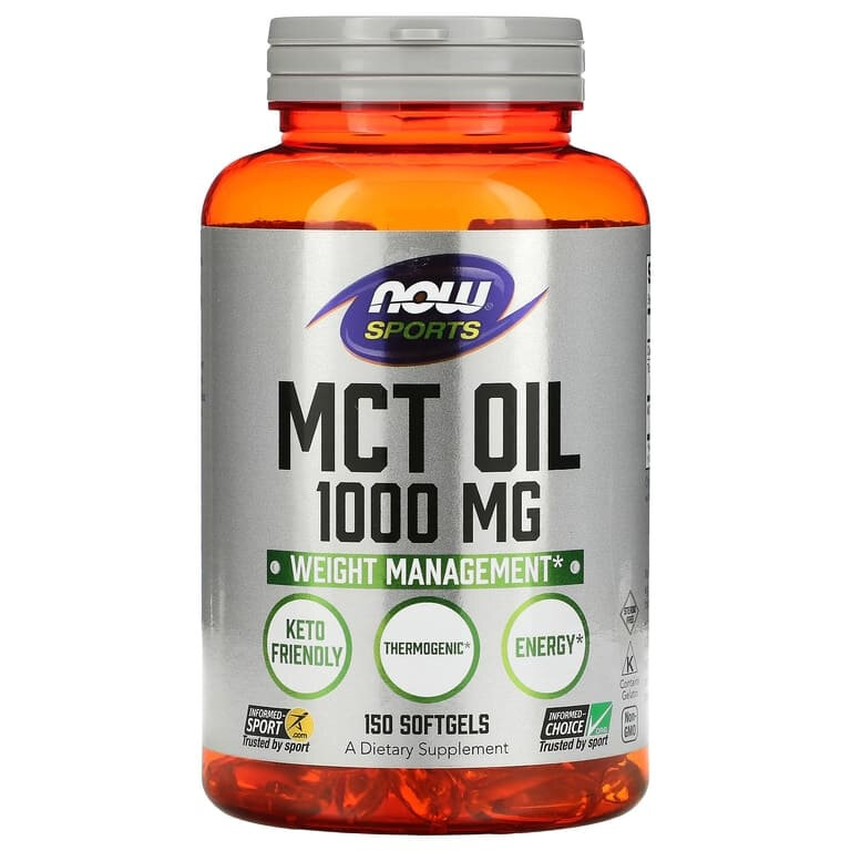 NOW Foods MCT OIL, Питание для физической активности, Масло МСТ 1000 мг 150 гелевых капсул